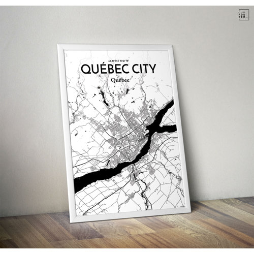 OurPoster.com Quebec City Map - Panoramic Graphic Art - Wayfair Canada