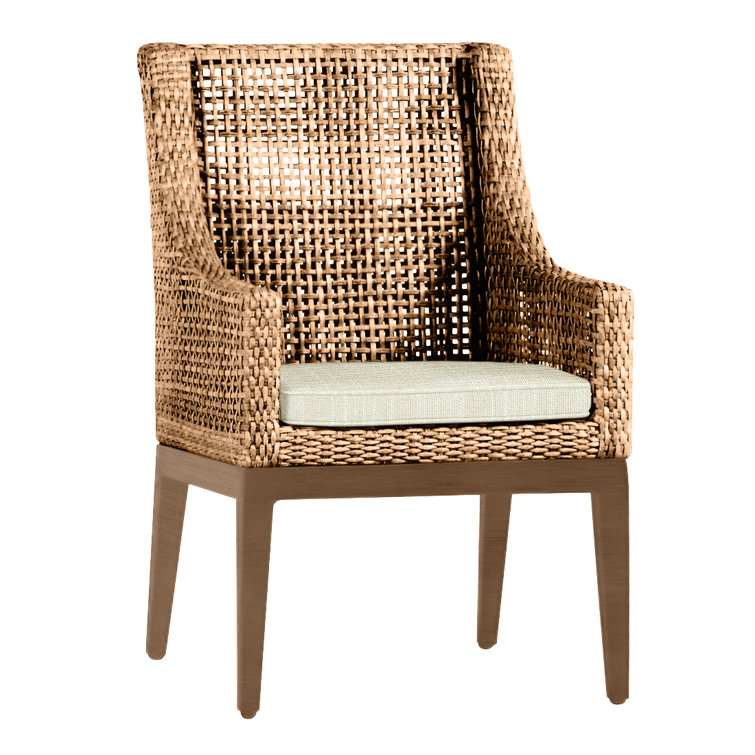 Summer Classics Peninsula Patio Dining Armchair with Cushions | Wayfair
