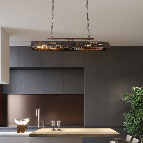 Williston Forge Rustic Metal Rectangle Pendant Light(2 Heads) | Wayfair