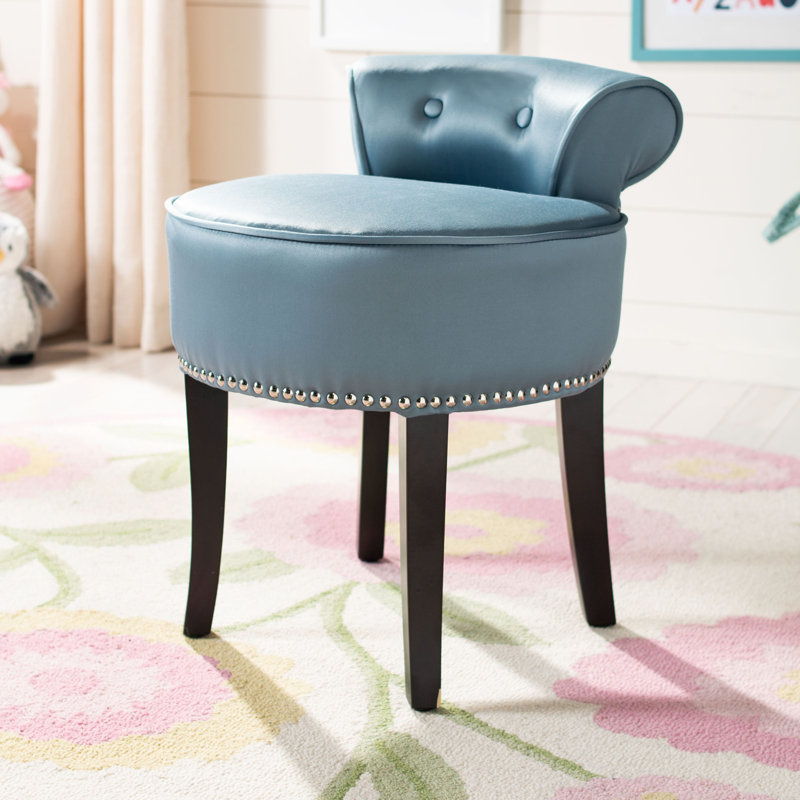 Winston Porter Vanity Solid Wood Vanity Stool & Reviews | Wayfair