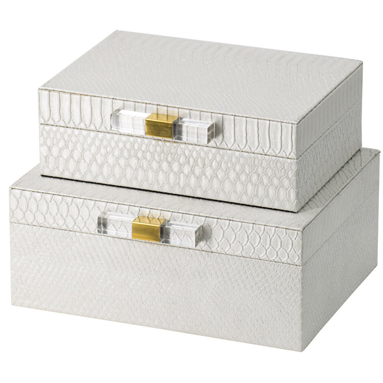 Willa Arlo Interiors Ilsa 2 Piece Snake Print Decorative Box Set ...