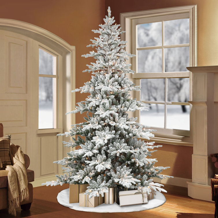 The Holiday Aisle® 7'6" H Green Realistic Artificial Pine Frosted ...