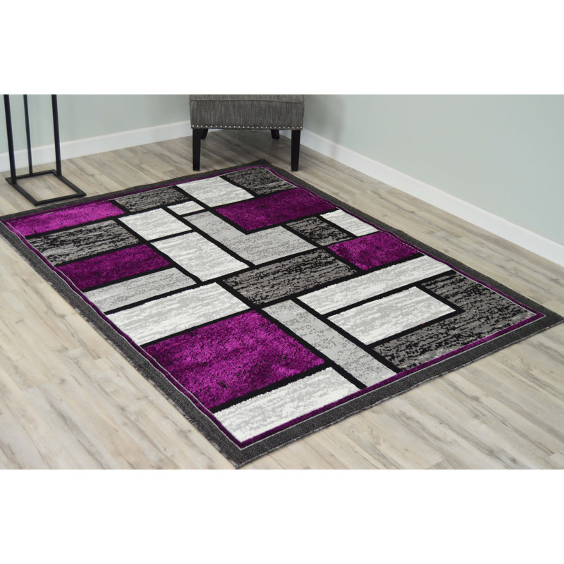 Latitude Run® Anarae Geometric Purple Area Rug & Reviews | Wayfair