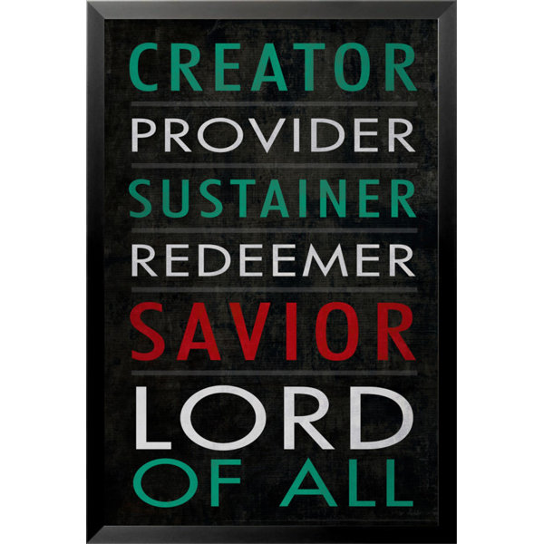 Buy Art For Less Creator Provider Sustainer Redeemer Savior Lord of All ...