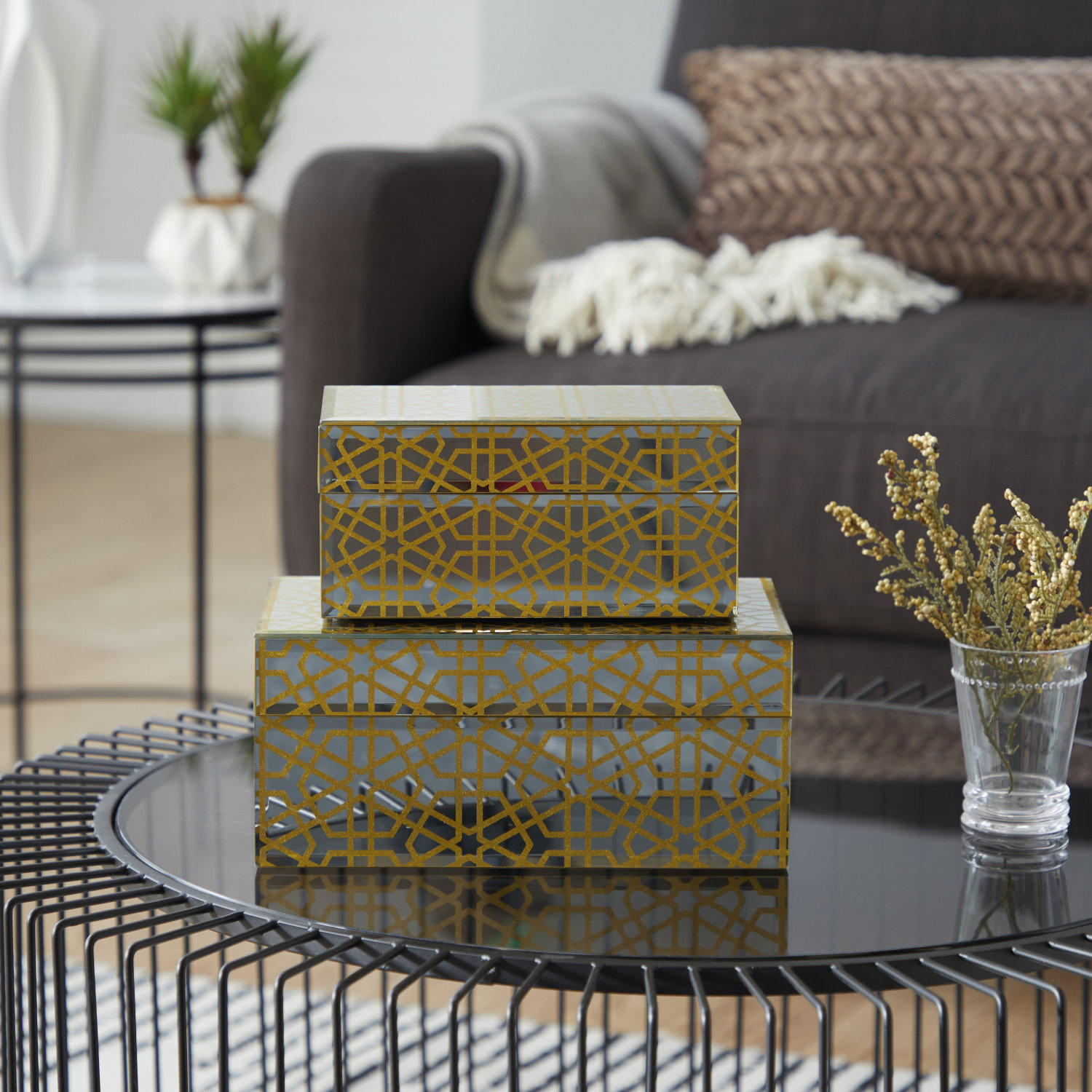 CosmoLiving by Cosmopolitan Cosmo living By Cosmopolitan Set Of 2 Gold ...