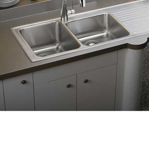 Elkay Lustertone 54" L x 22" W Double Basin Drop-in Kitchen Sink | Wayfair