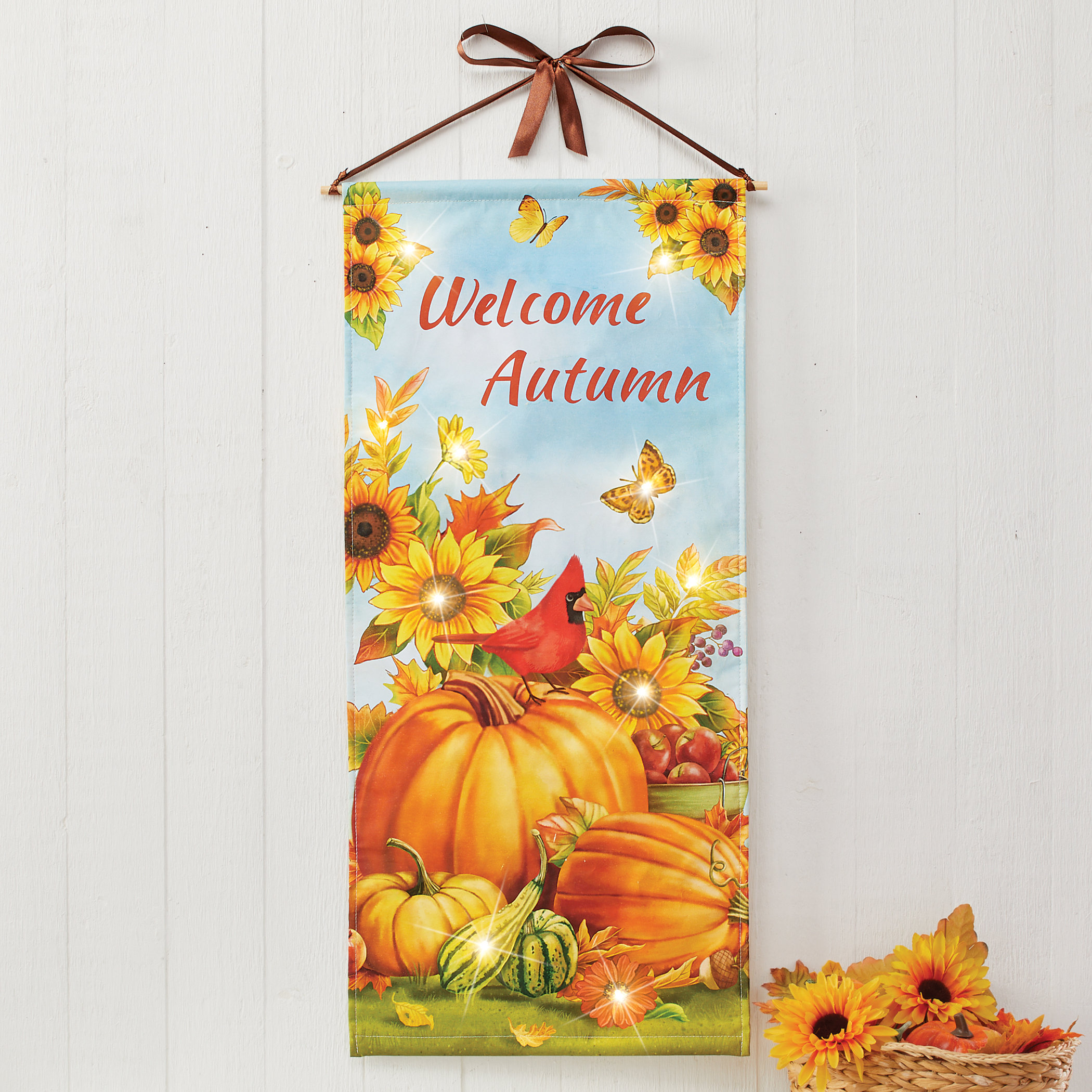 Trinx Elesia Lighted Welcome Autumn Banner | Wayfair