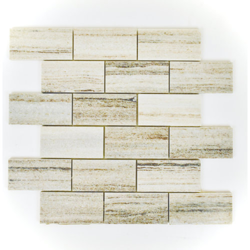 Mulia Tile 12" x 12" Straight Edge Natural Stone Mosaic Sheet Wall Tile ...