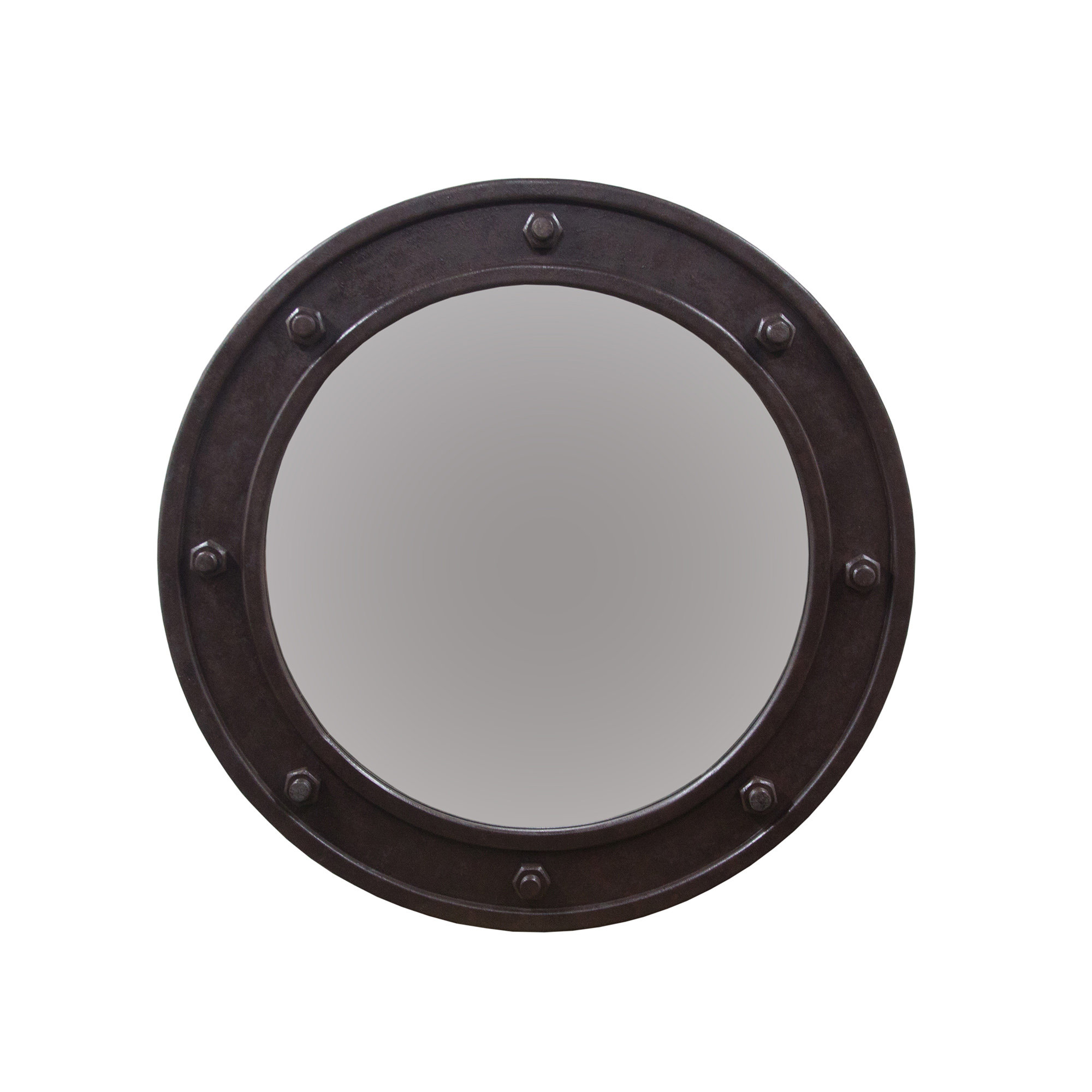 Red Barrel Studio® Iron Mountain Industrial Style Round Mirror | Wayfair