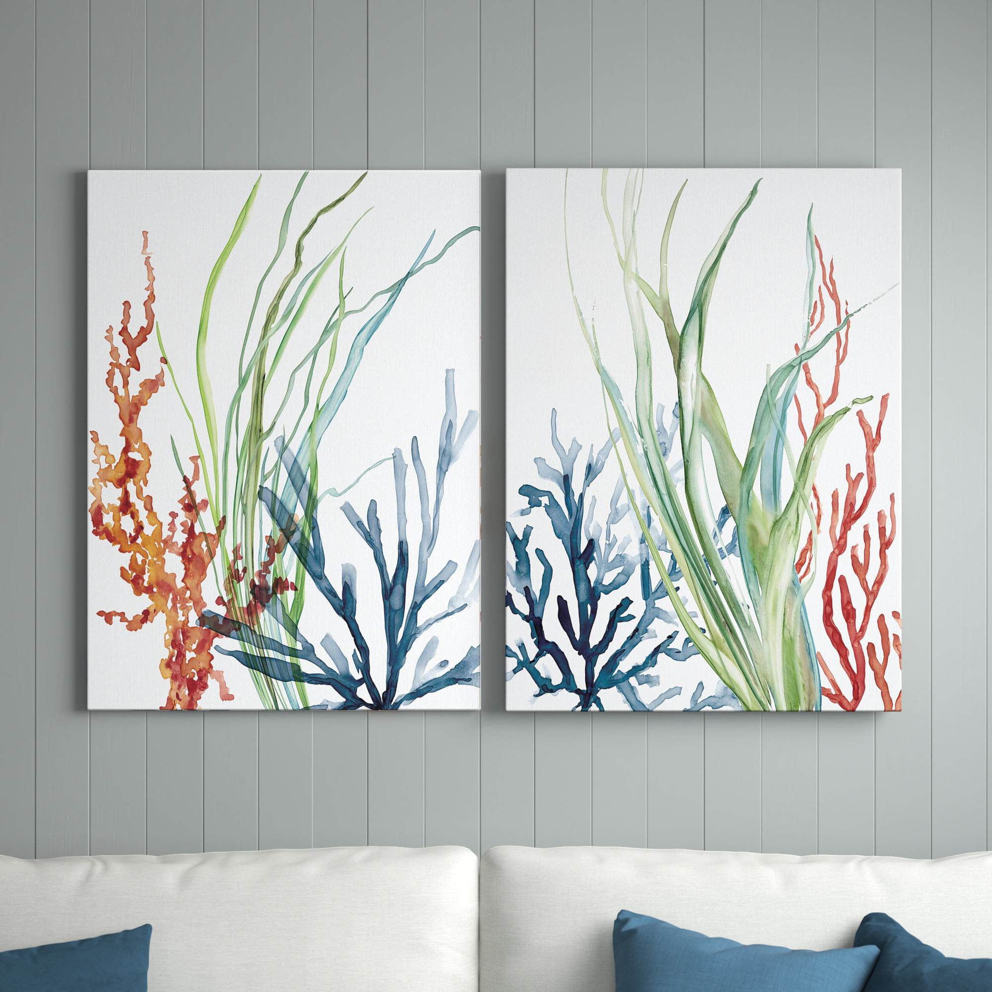 Beachcrest Home Ocean Garden I - 2 Piece Print & Reviews | Wayfair