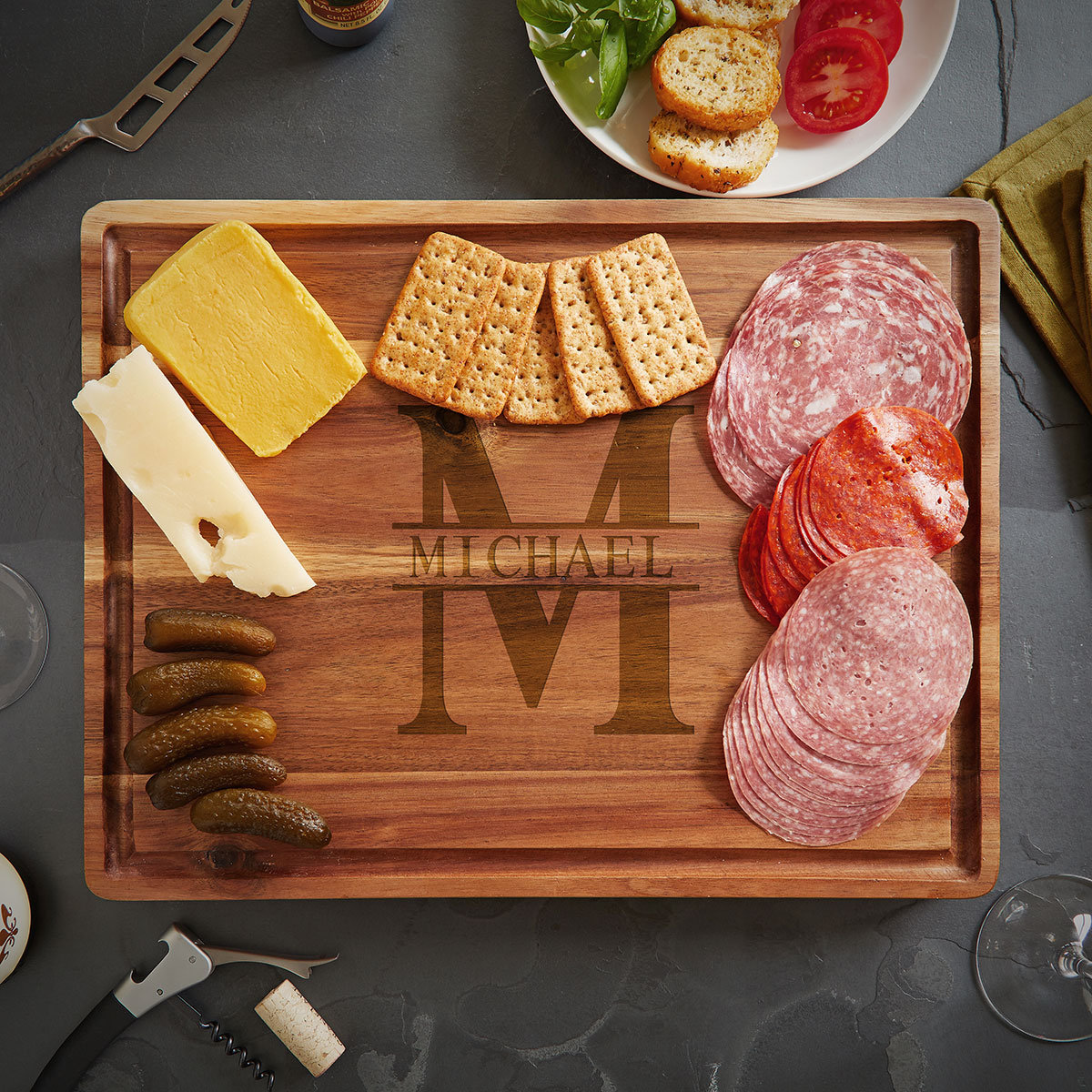 Home Wet Bar Oakmont Engraved Butcher Block | Wayfair