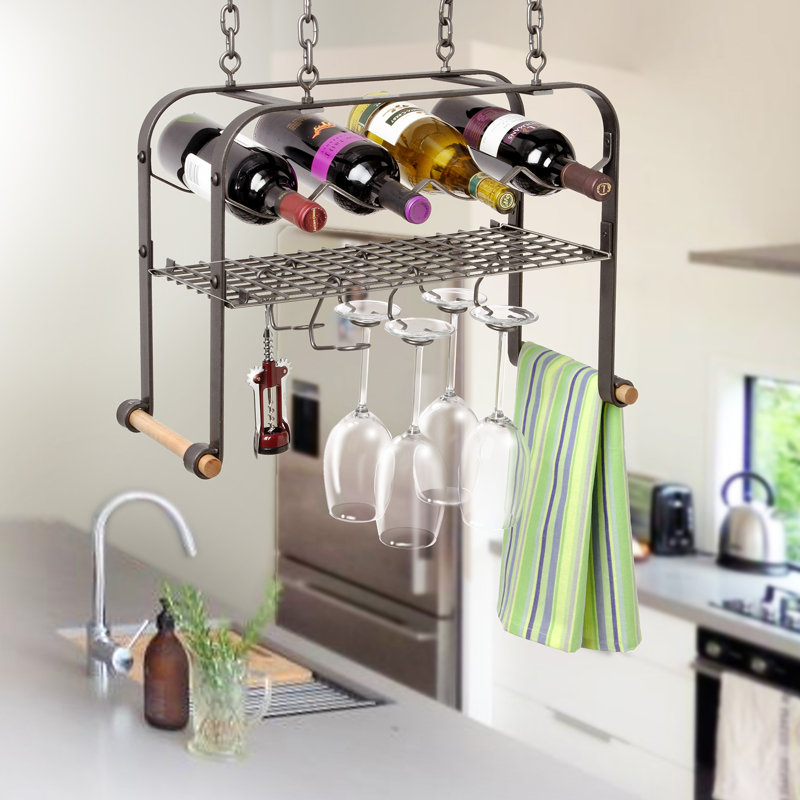 Enclume 4 Bottle Hanging Wine Rack | Wayfair