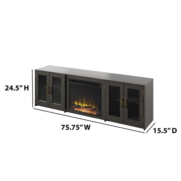 Three Posts™ Kropf TV Stand for TVs up to 80" with Fireplace Included ...
