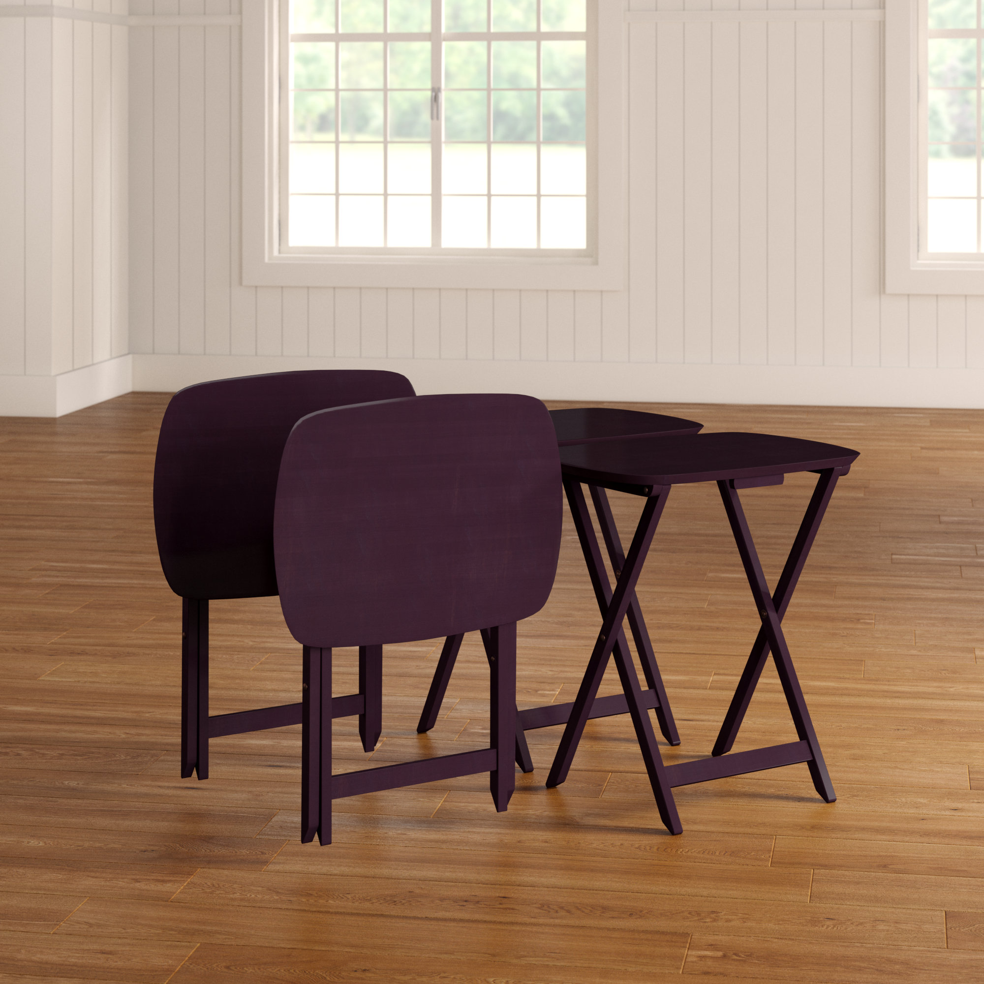 Red Barrel Studio® Malmesbury Curved TV Table in Dark Espresso (Set of ...