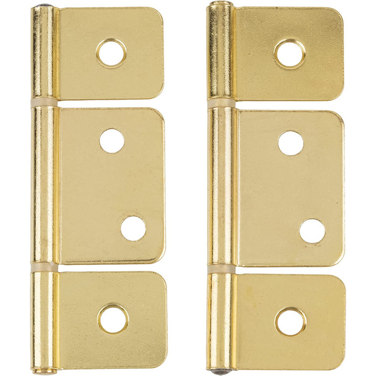 UNIQANTIQ HARDWARE SUPPLY Flag Three Leaf Brass Plated Hinge Bi-Fold ...
