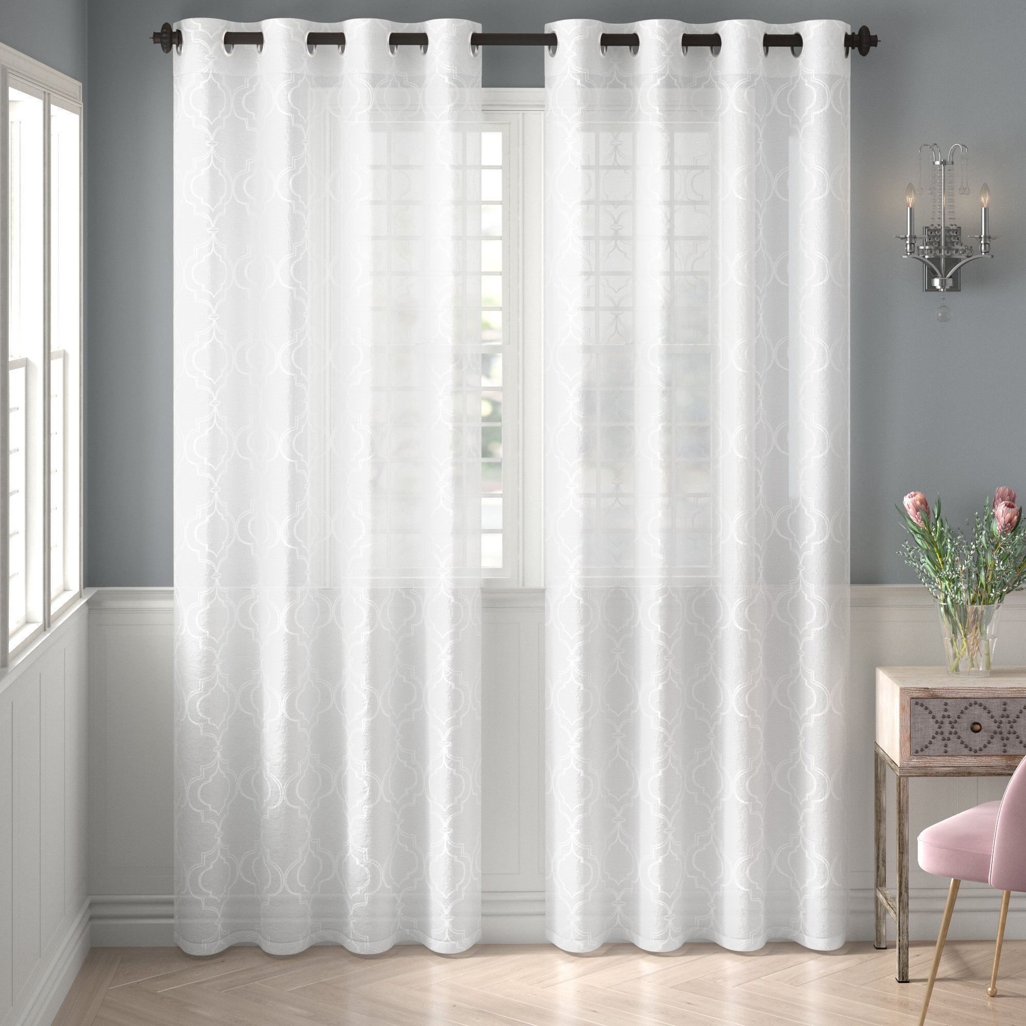 Willa Arlo Interiors Steinbeck Polyester Sheer Curtain Pair & Reviews ...
