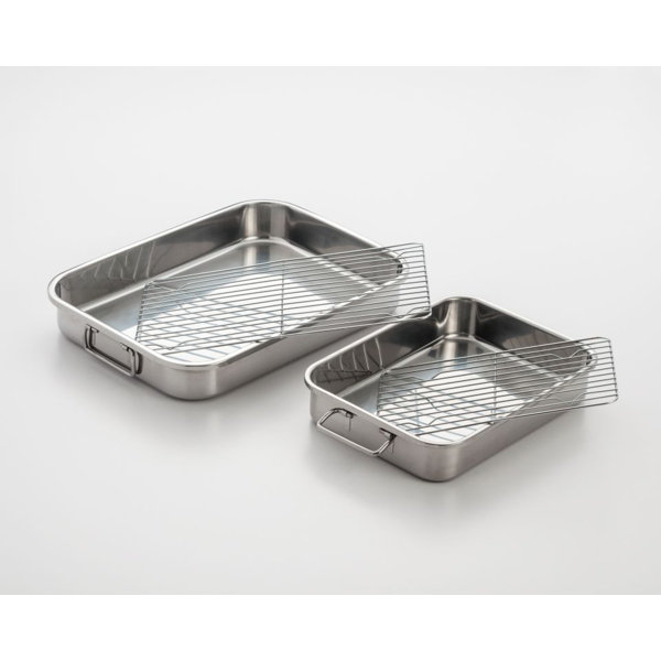 Cook Pro 15.25" Stainless Steel Lasagna Pan with Rack | Wayfair