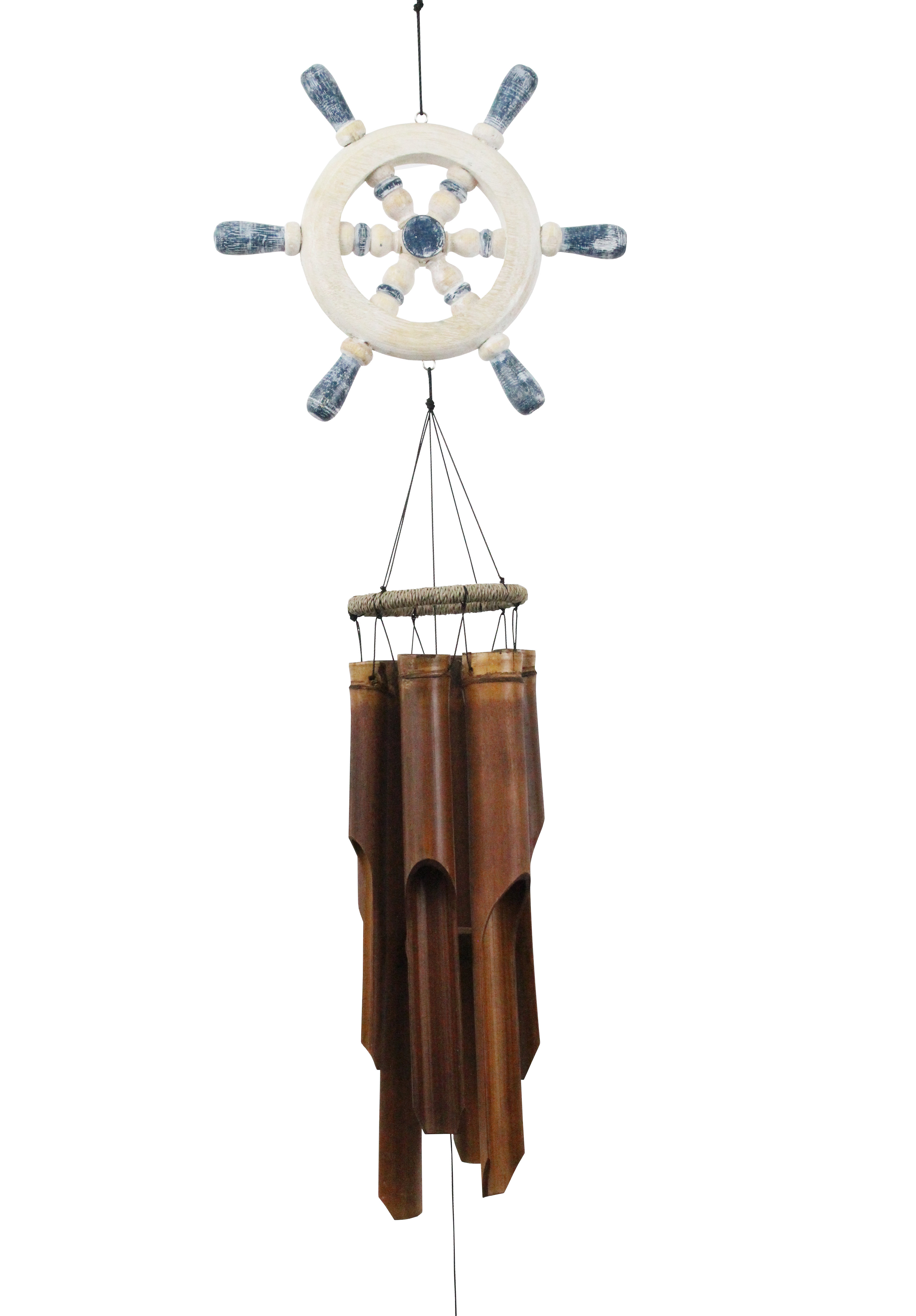 Cohasset Gifts & Garden Ships Wheel Bamboo Wind Chime | Wayfair