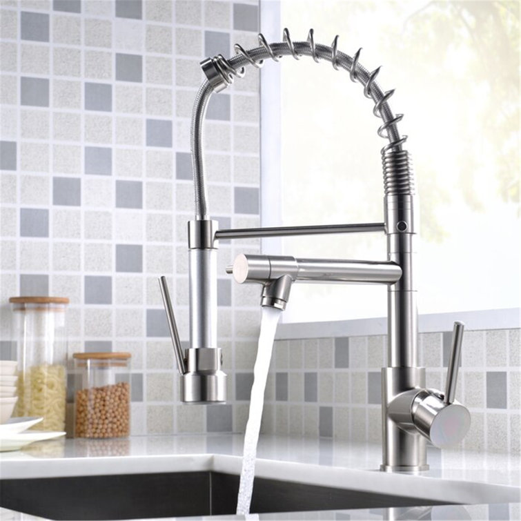 AWZTOO Commercial Kitchen Sink Faucet Single Handle Modern Kitchen ...