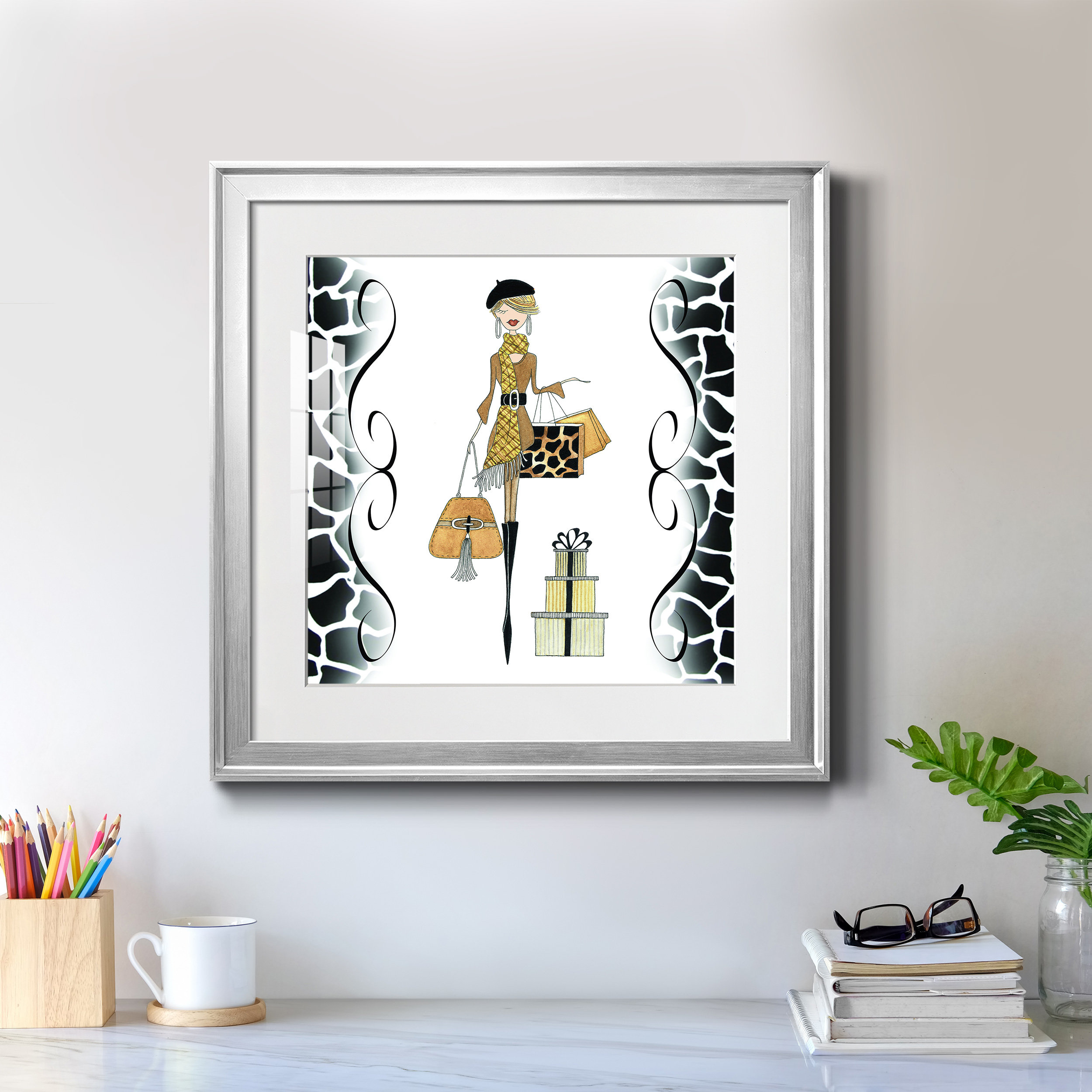 Mercer41 Sleek And Chic Beret Gal - Picture Frame Graphic Art | Wayfair