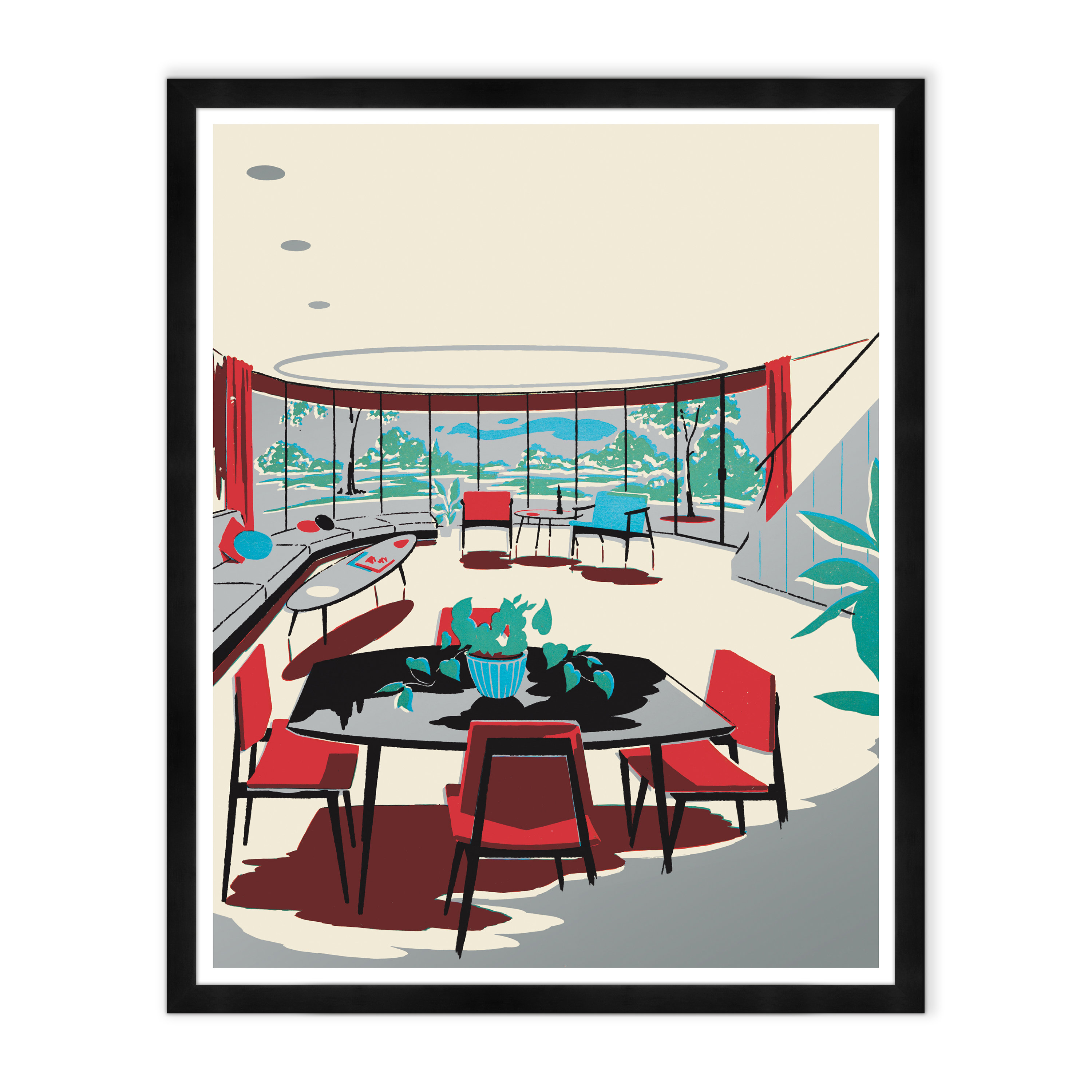 TK Home Mcm Living Room - Picture Frame Print | Wayfair