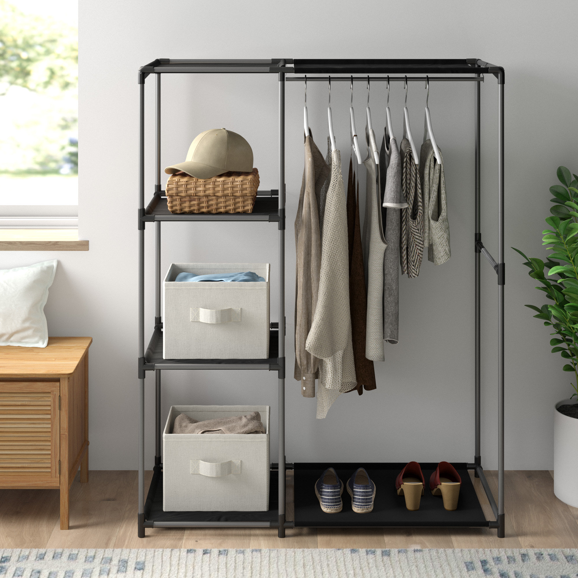 Rebrilliant Anotida 39.13'' Portable Wardrobe & Reviews | Wayfair
