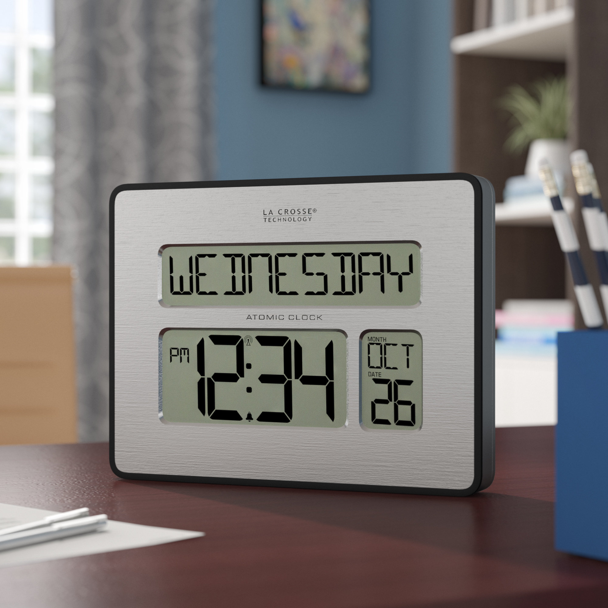 Latitude Run® Digital Atomic Calendar Clock with Backlight & Reviews ...