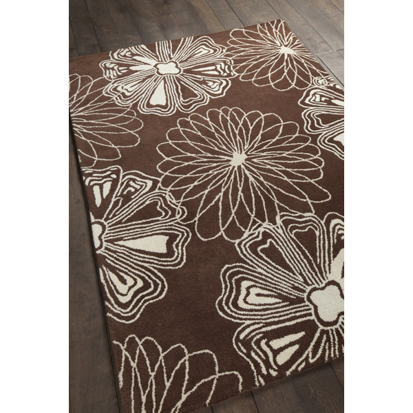 Chandra Davin Brown/White Abstract Rug | Wayfair