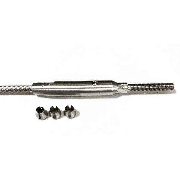 Indital 316 Stainless Steel Grommet Wire Cable Threaded Crimpless ...