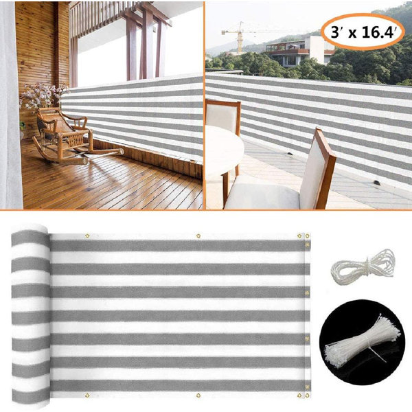 Gushante Balcony Privacy Shield Sun Protection Opaque Weather-Resistant ...