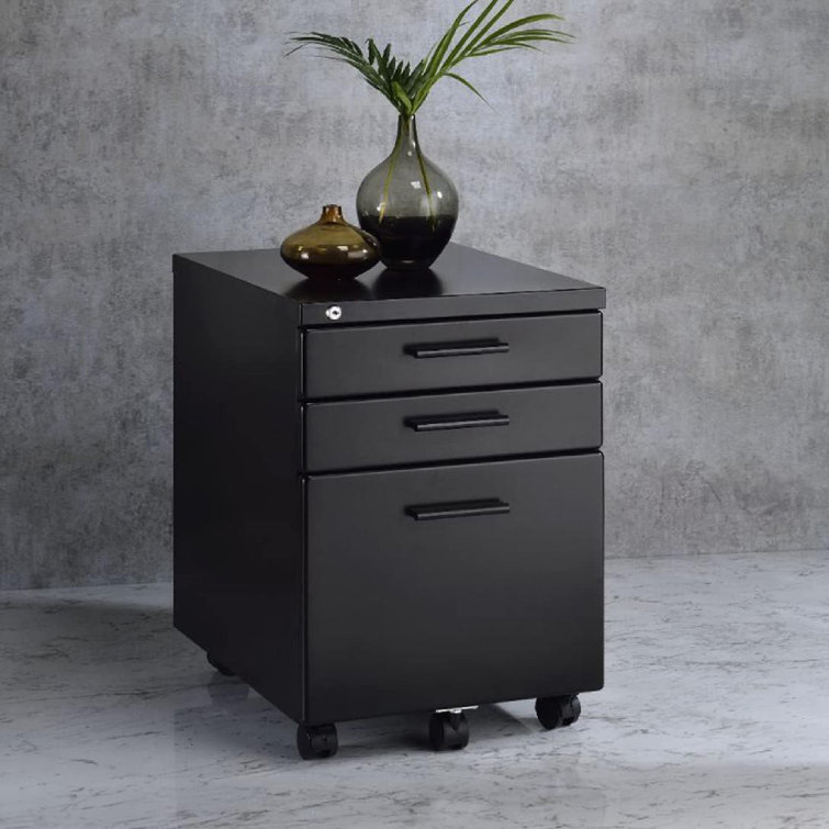Ebern Designs Asfak 16'' Wide 3 -Drawer Mobile Vertical Filing Cabinet ...