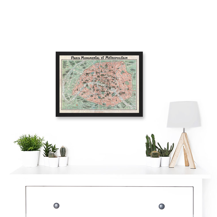 Maturi Robelin Paris Metropolitan Monument Map France - Picture Frame ...