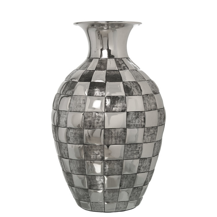 Ivy Bronx Ashien Silver Ceramic Floor Vase | Wayfair.co.uk