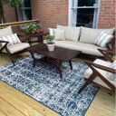 Foundry Select Palacios Geometric Indoor / Outdoor Area Rug in Navy ...