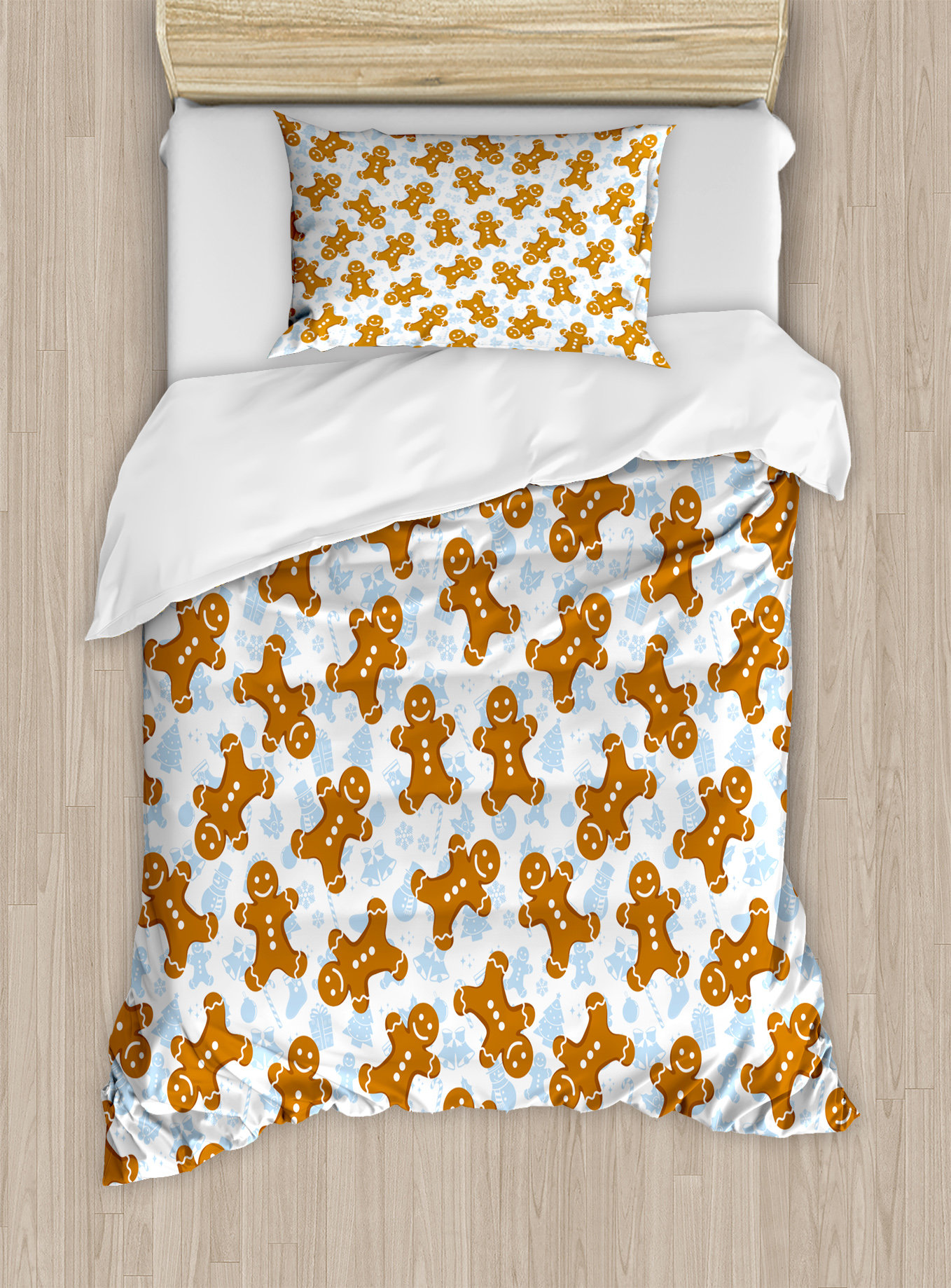 Ambesonne Gingerbread Man Brown/White Microfiber Modern & Contemporary ...