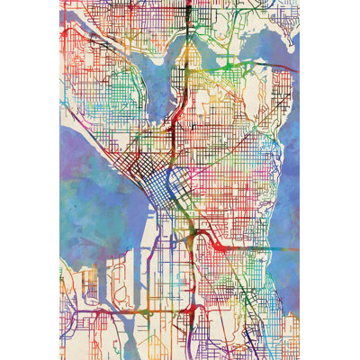 East Urban Home Urban Rainbow Street Map Series: Seattle, Washington ...