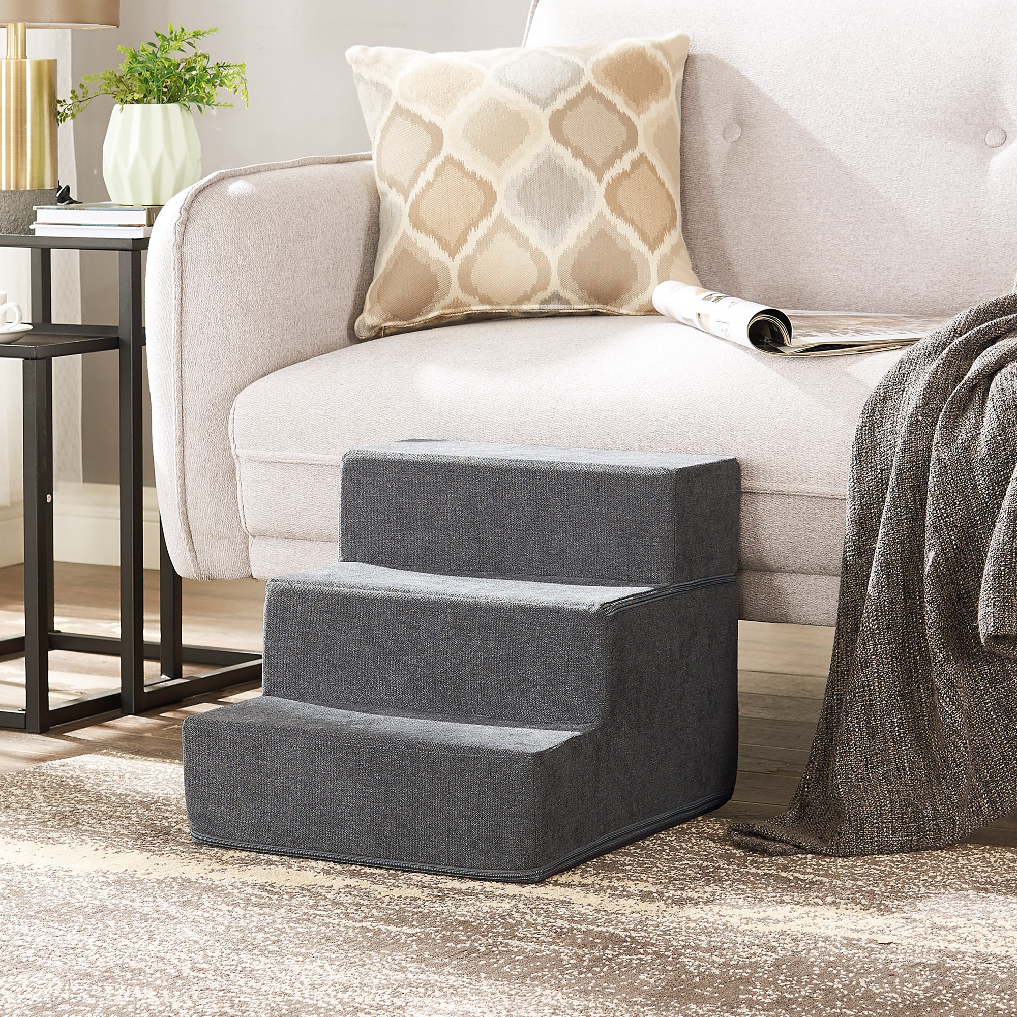 Tucker Murphy Pet™ High Density Foam Non-Slip 3 Steps Pet Stairs With ...