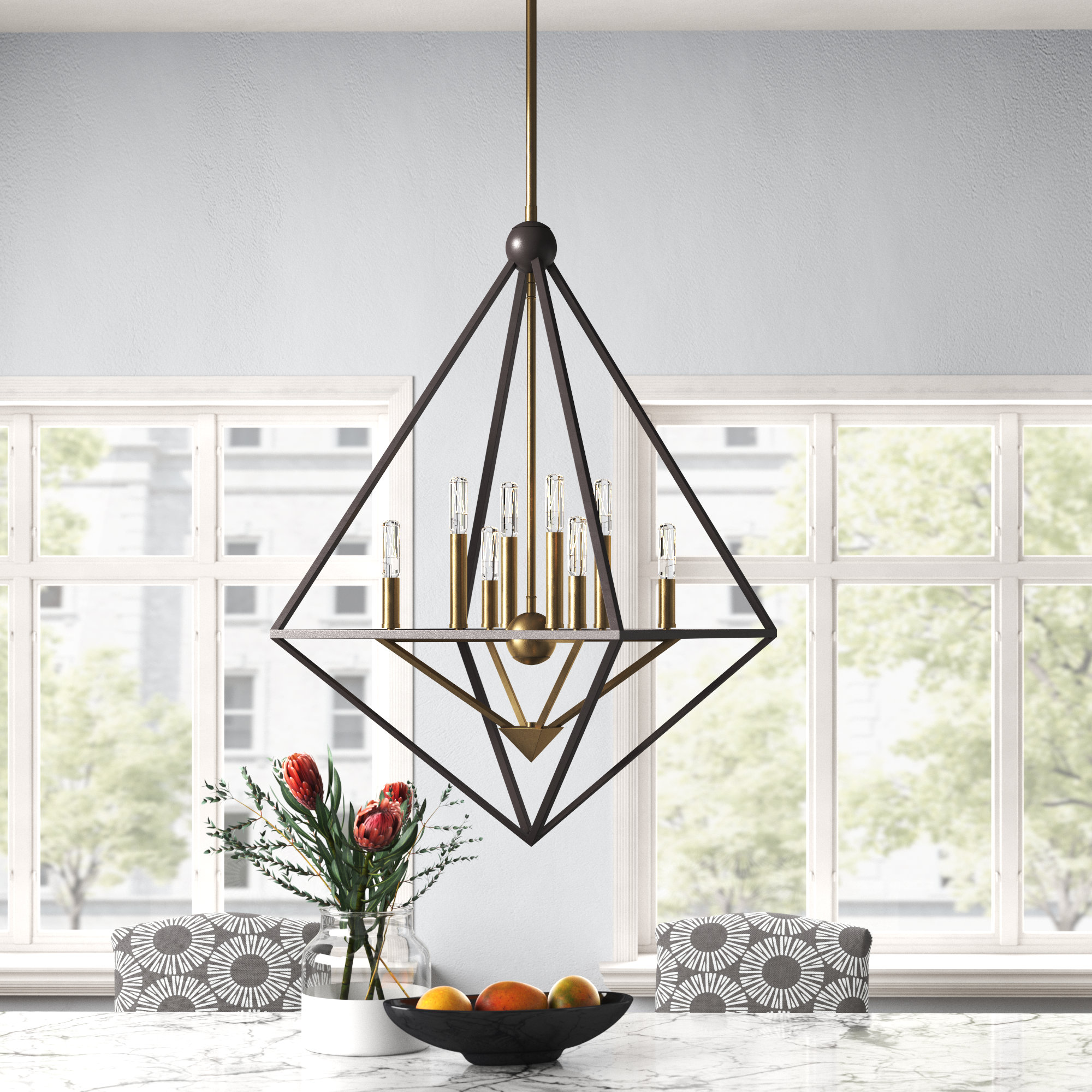 Wrought Studio Rosann Dimmable Geometric Chandelier & Reviews | Wayfair