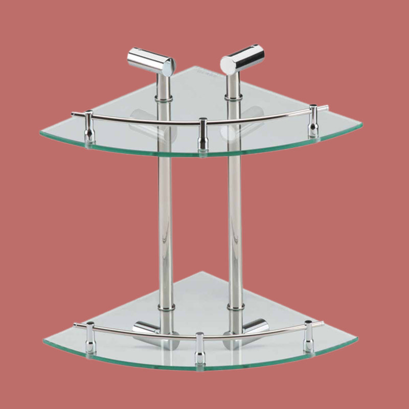 Rebrilliant Tablette murale en verre d’angle à deux niveaux Monique ...