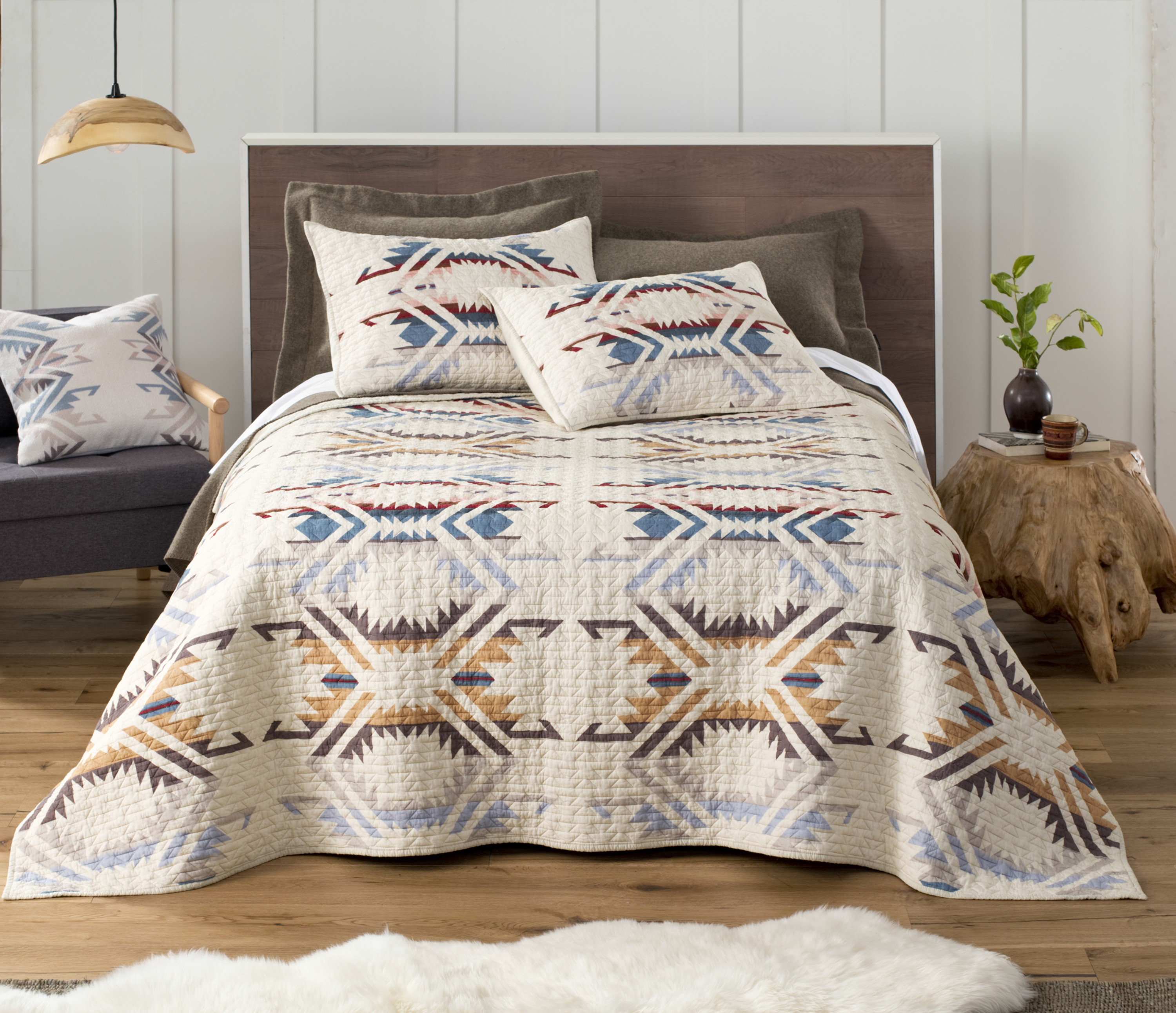 Pendleton White Sand Sandshell Standard Cotton 400 TC Coverlet / Bedspread Set | Wayfair