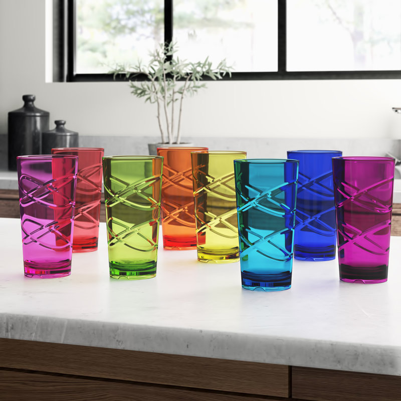 Ebern Designs Delilah 8-Piece 24 oz. Acrylic Drinking Glass Set ...