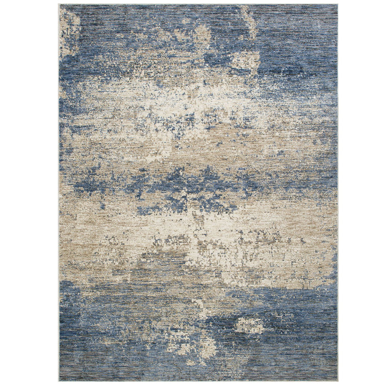 17 Stories Fabric Beige/Blue Rug | Wayfair