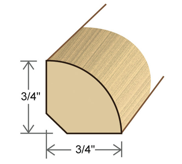 Moldings Online 96" Solid Red Oak Quarter Round | Wayfair