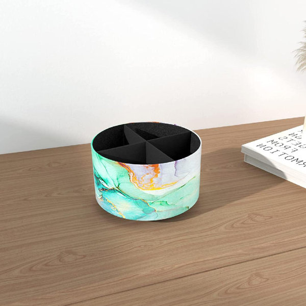 Mercer41 Organisateur de fournitures d'art rond en cuir, support de ...