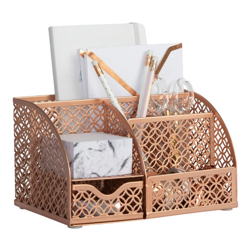 Inbox Zero Light Pink Desk Organizer - Cute And Girly Pink Desk ...