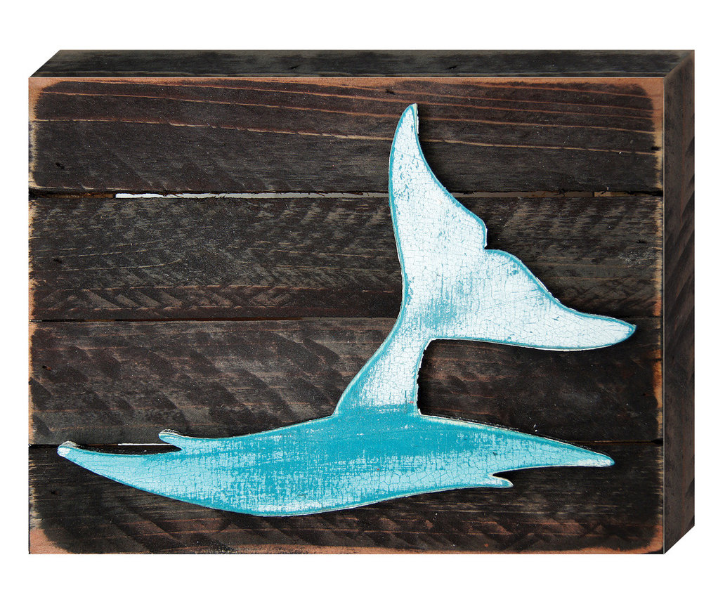 Designocracy Whale Tail Rustic Wooden Wall Décor | Wayfair