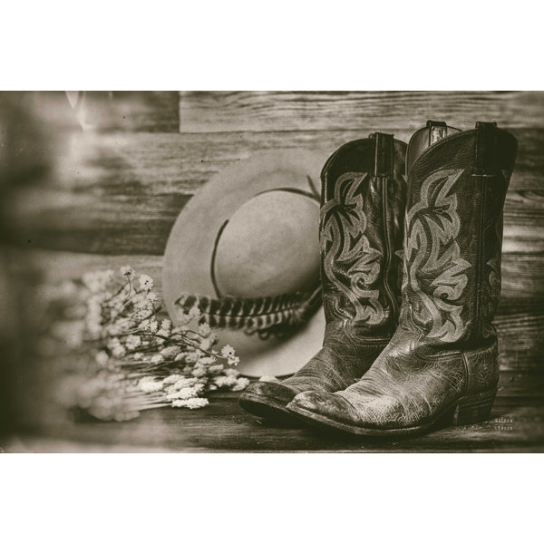 Union Rustic Cowboy Boots II - Wrapped Canvas Photograph | Wayfair