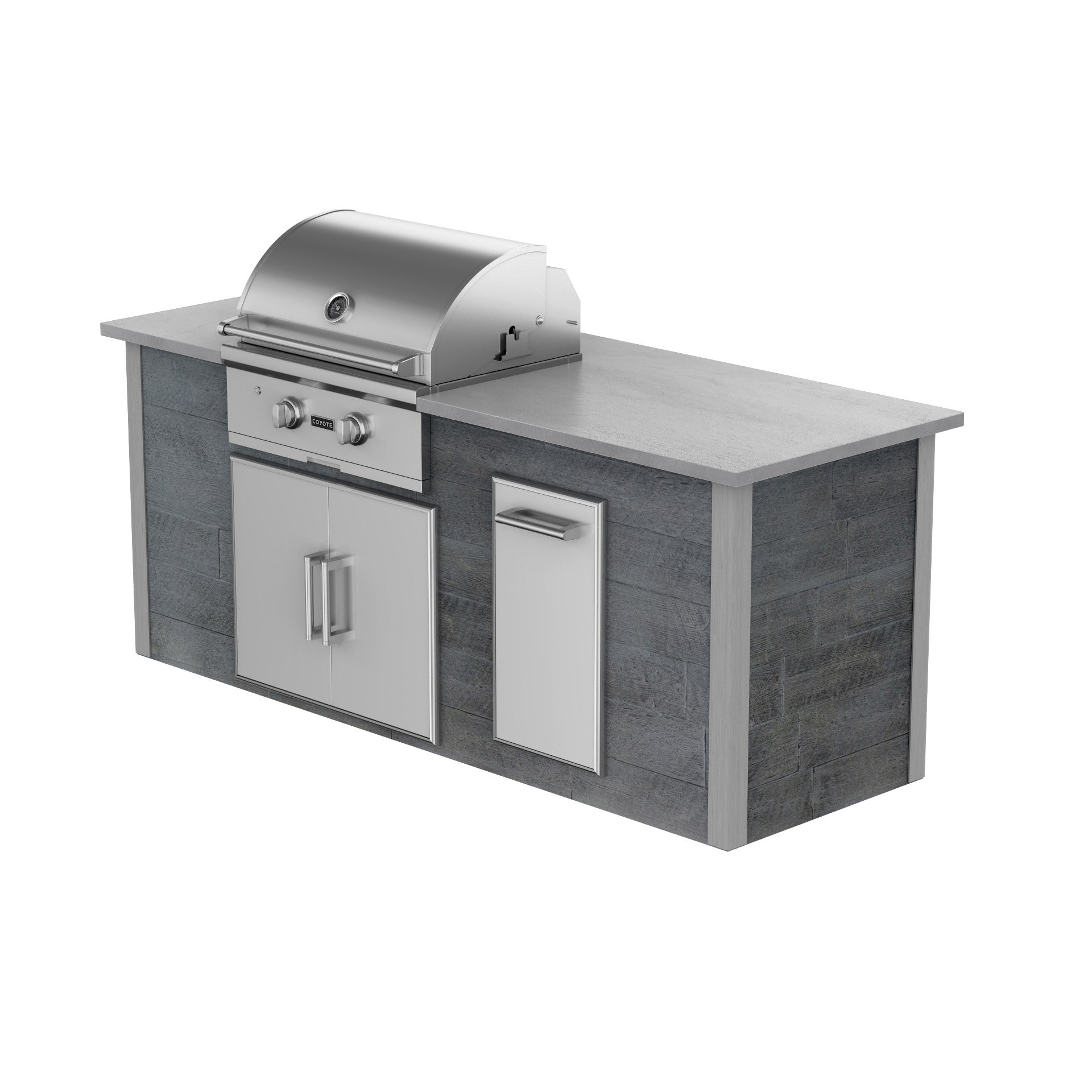 RTA Outdoor Living 72’ Rta Outdoor Kitchen Island With Grill And Waste ...