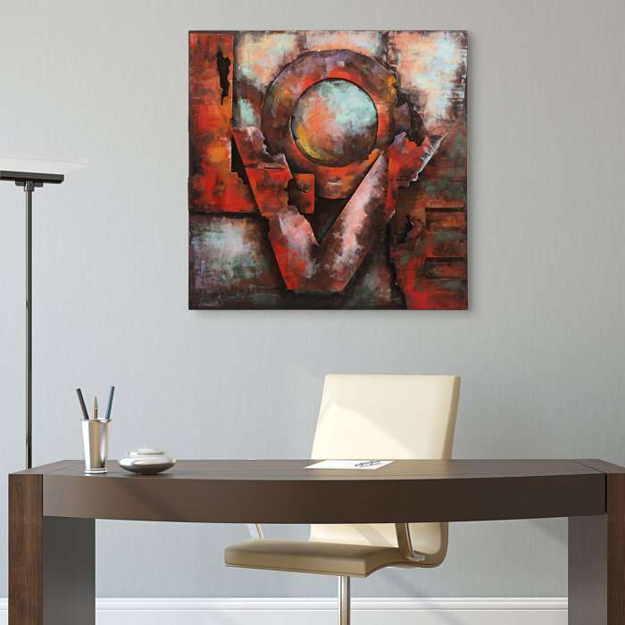 Empire Art Direct "Love" Mixed Media Iron Hand Painted Dimensional Wall ...