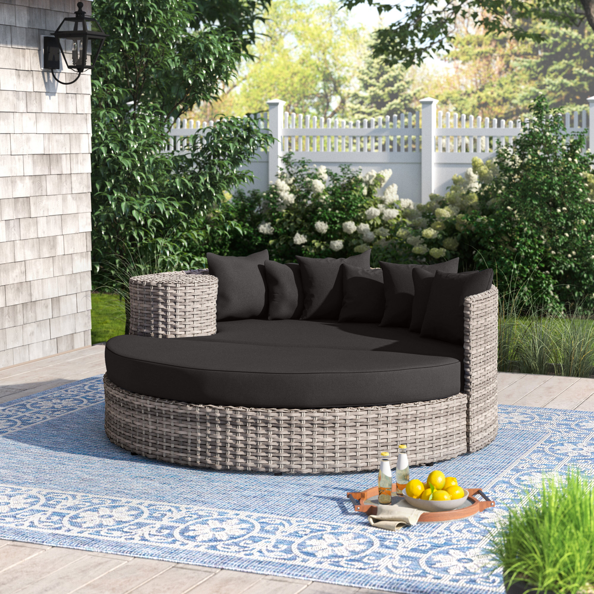 Sol 72 Outdoor™ Rochford 70'' Wide Outdoor Patio Daybed with Cushions ...